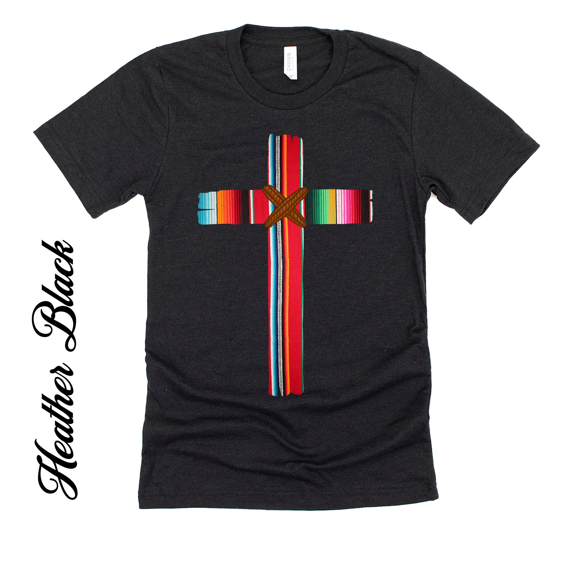 Serape Cross Christian Crucifix Design Gift Church Shirt for Religious ...