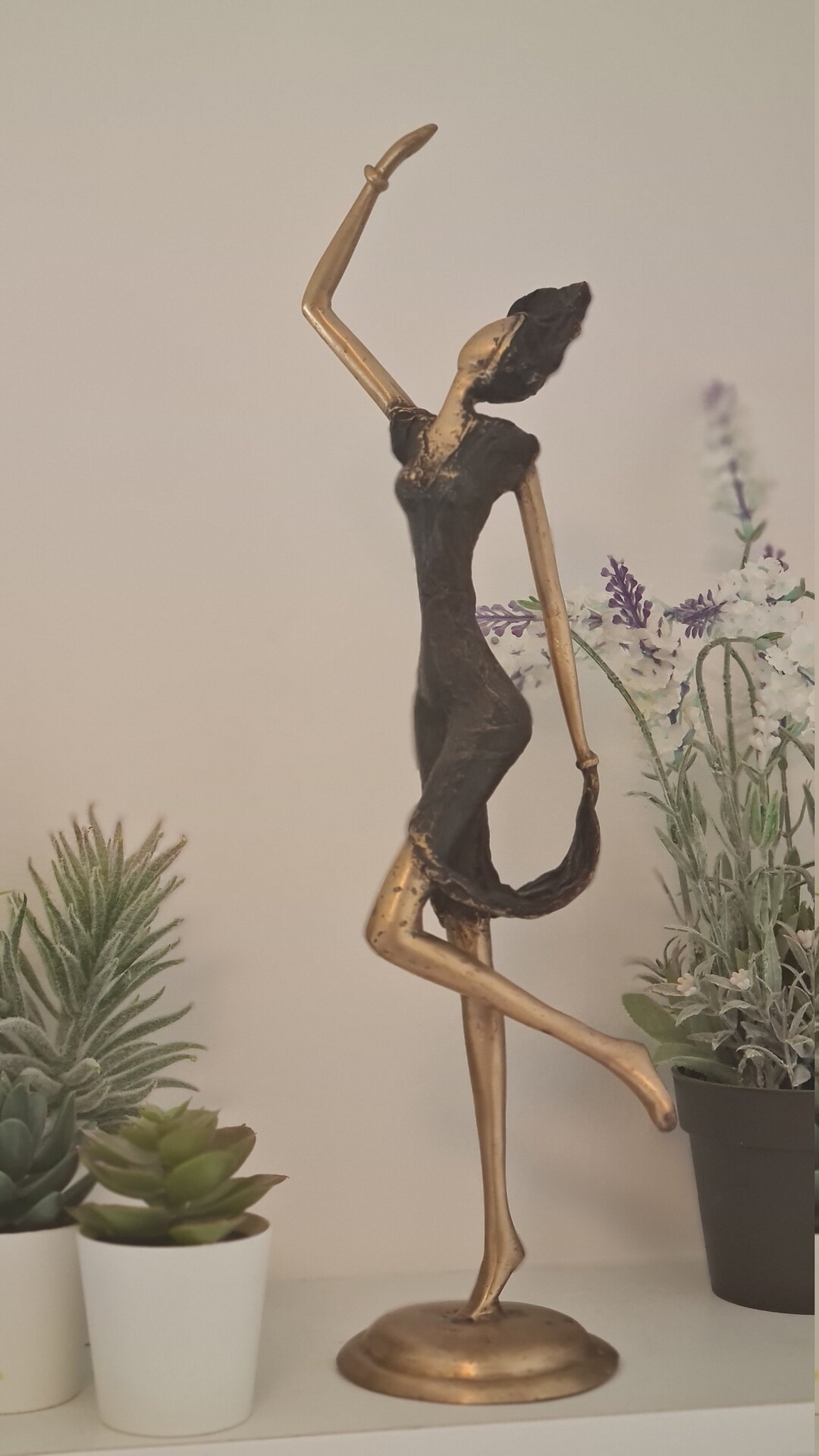 Brass Tall Lady Statue With Black Dress .hand Made in GHANA. - Etsy