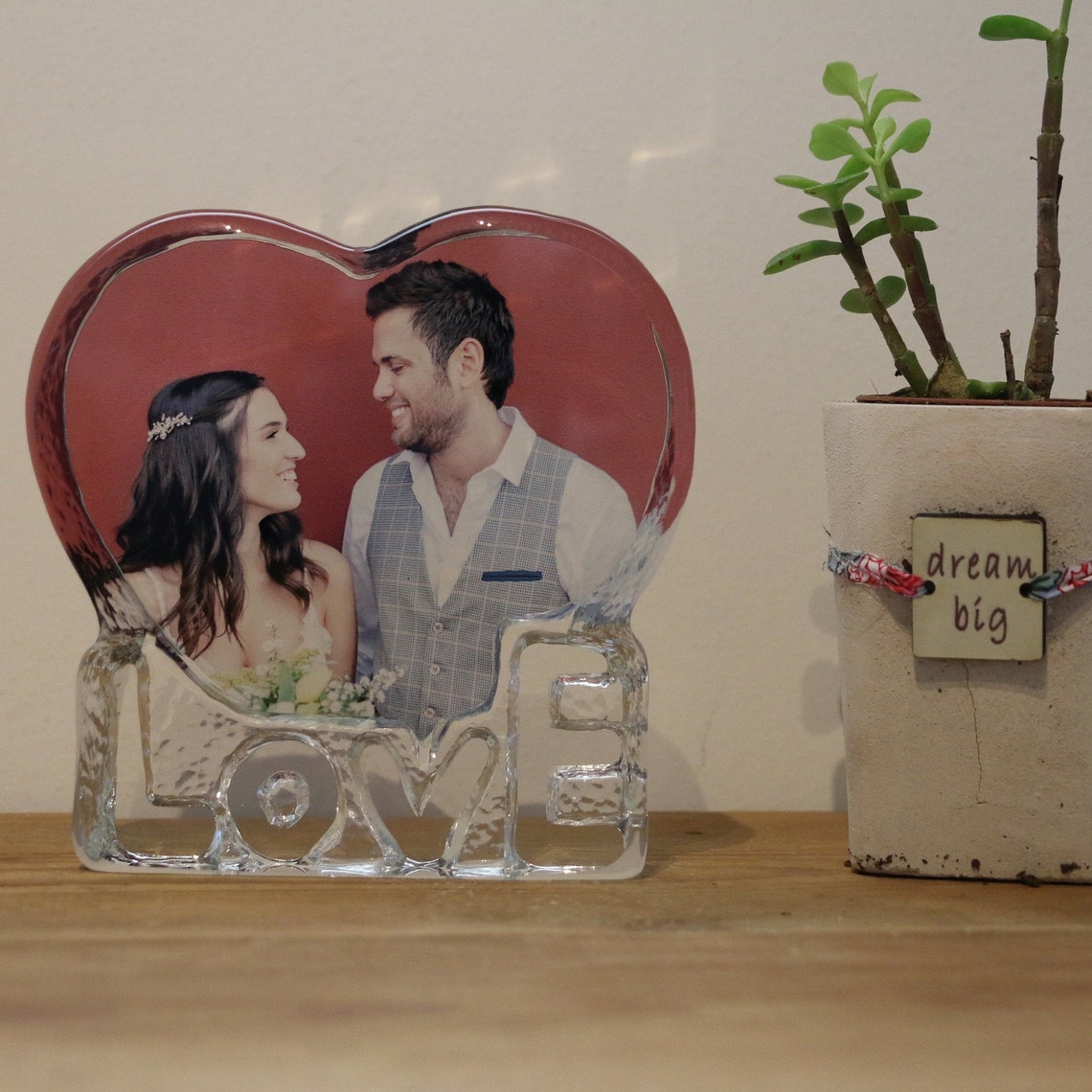 Custom Photo Printed on Crystal Office Desktop Decor | Etsy