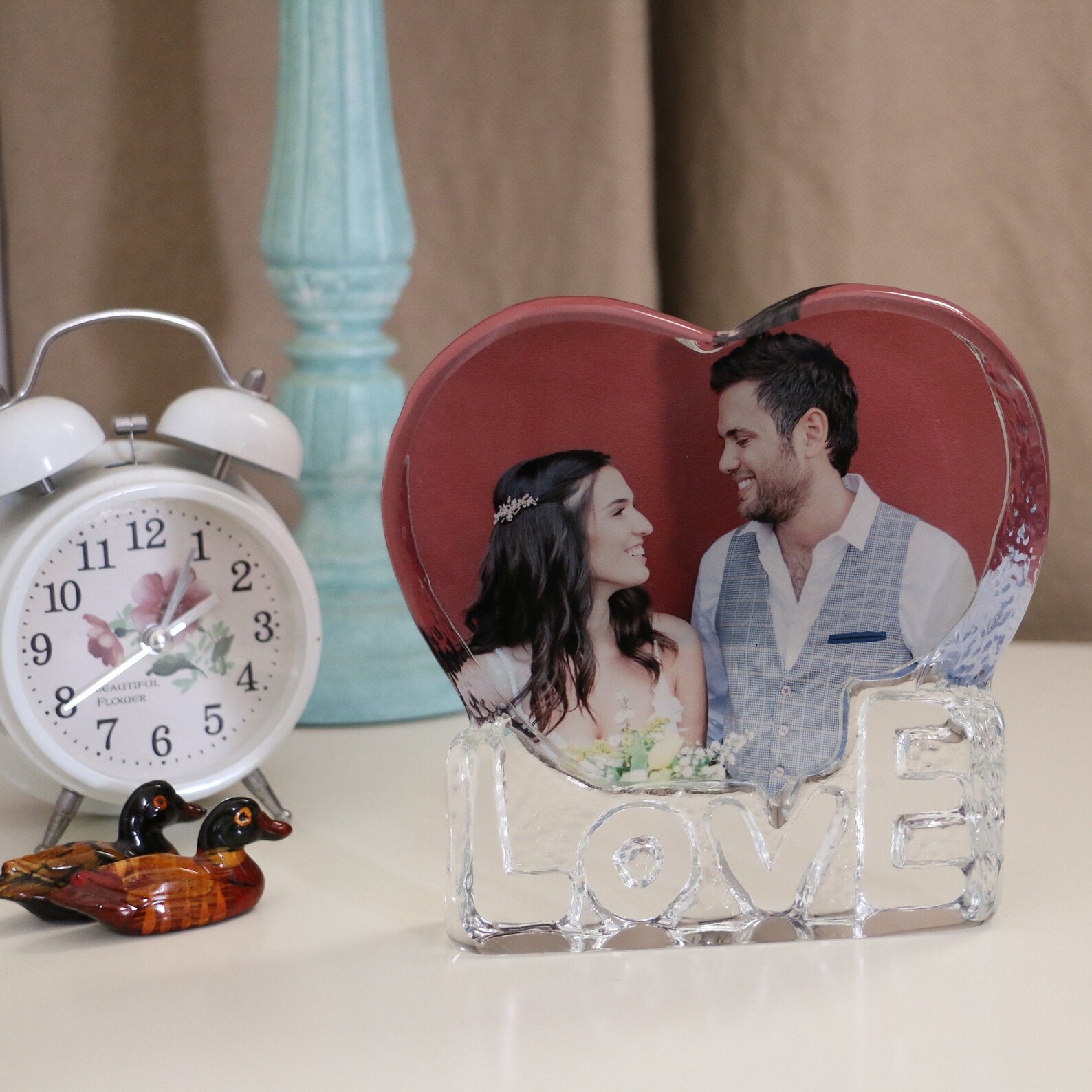Custom Photo Printed on Crystal Office Desktop Decor | Etsy