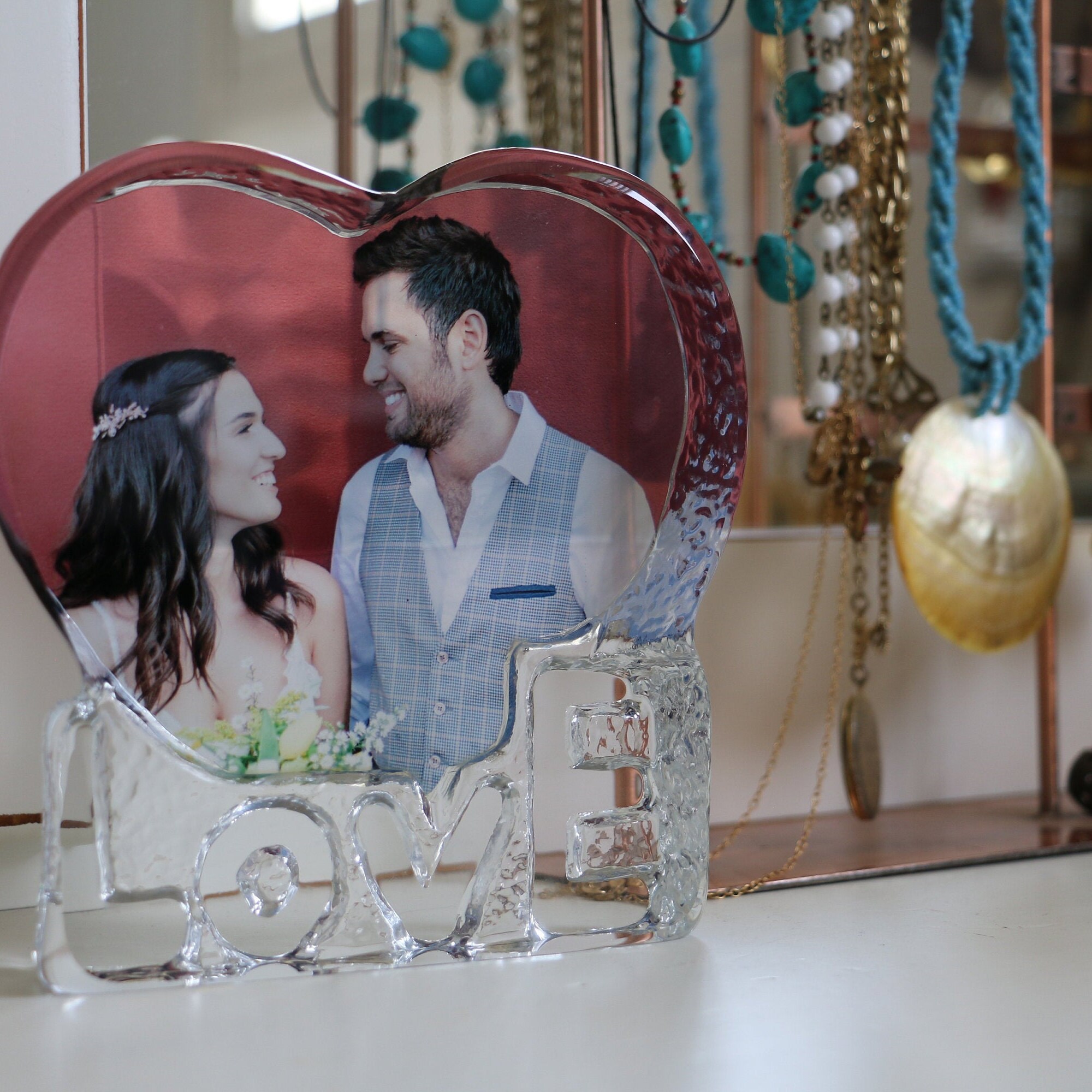 Custom Photo Printed on Crystal Office Desktop Decor | Etsy