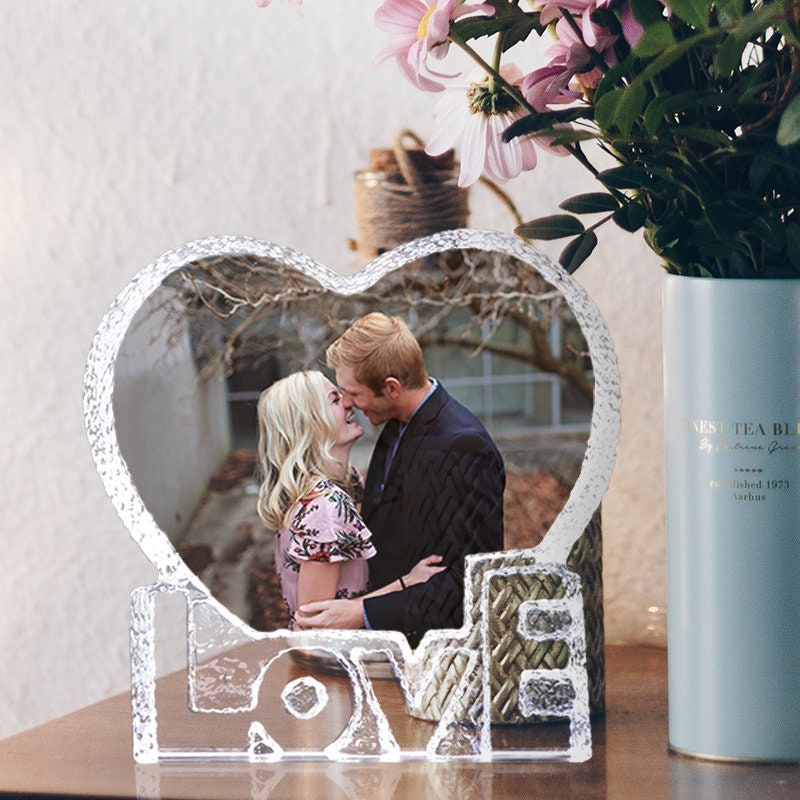 Custom Photo Printed on Crystal Office Desktop Decor | Etsy