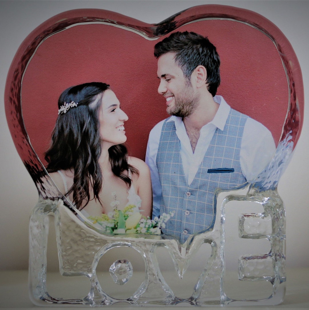 Custom Photo Printed on Crystal Office Desktop Decor - Etsy