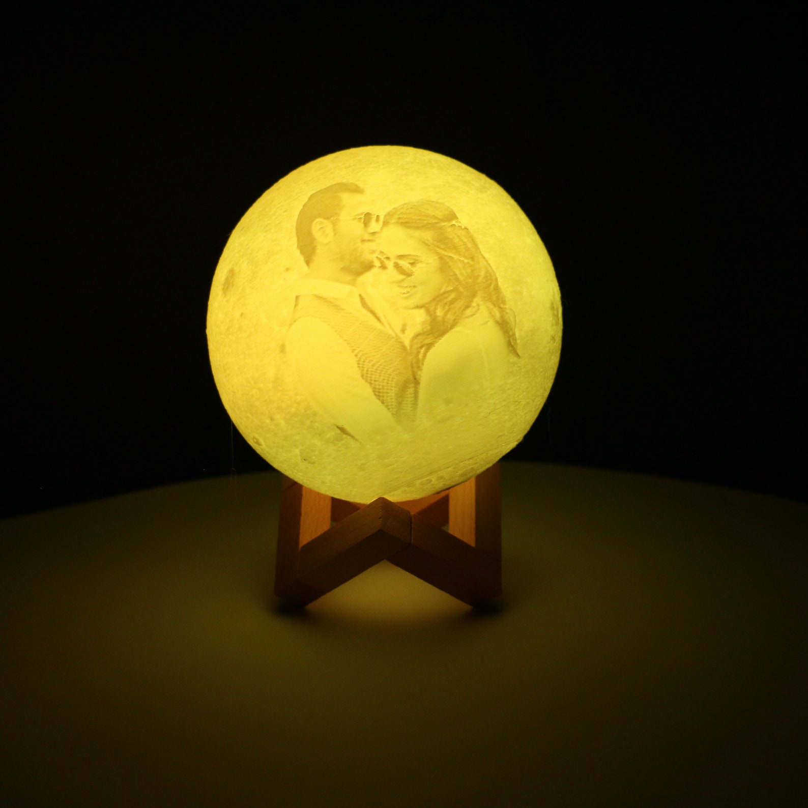 Custom 3D Photo Moon Lamp With Text as Bedside Lamp. | Etsy