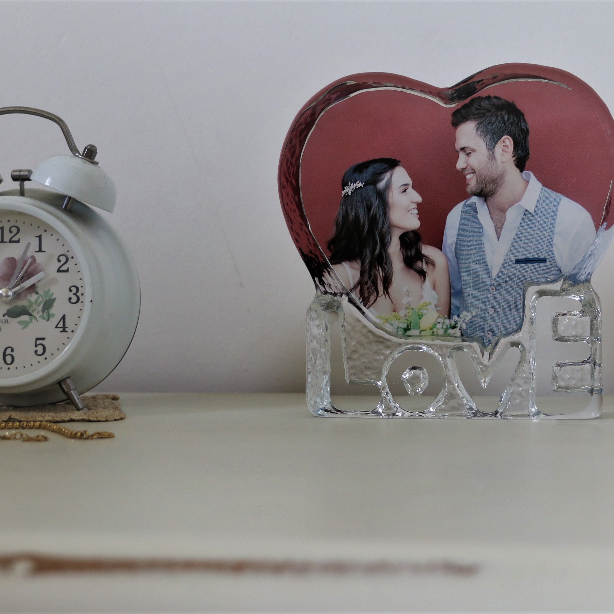 Custom Photo Printed on Crystal Office Desktop Decor | Etsy