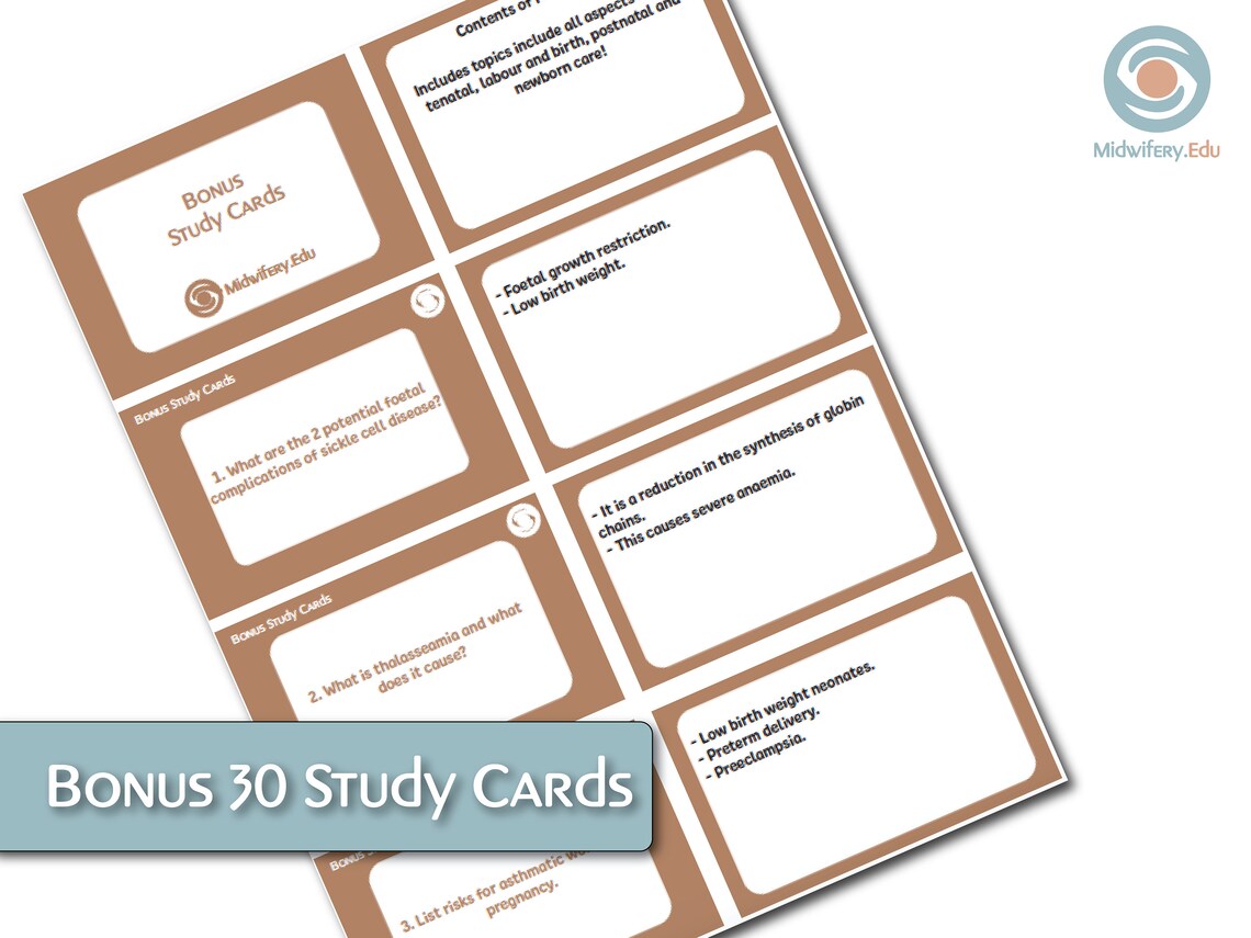 Postnatal & Newborn Care Study Cards - Etsy Australia