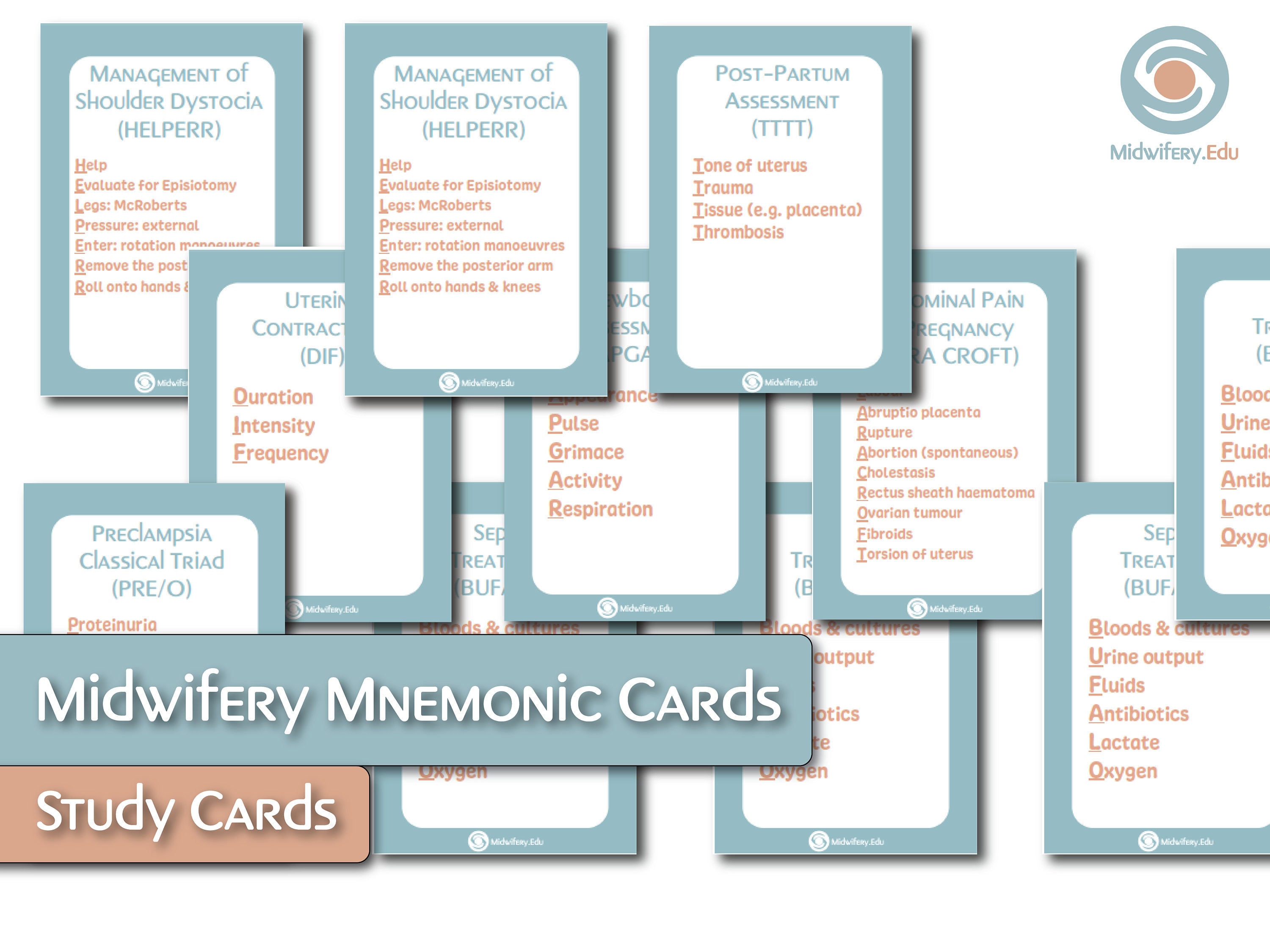 Midwifery Mnemonic Cards - Etsy Australia