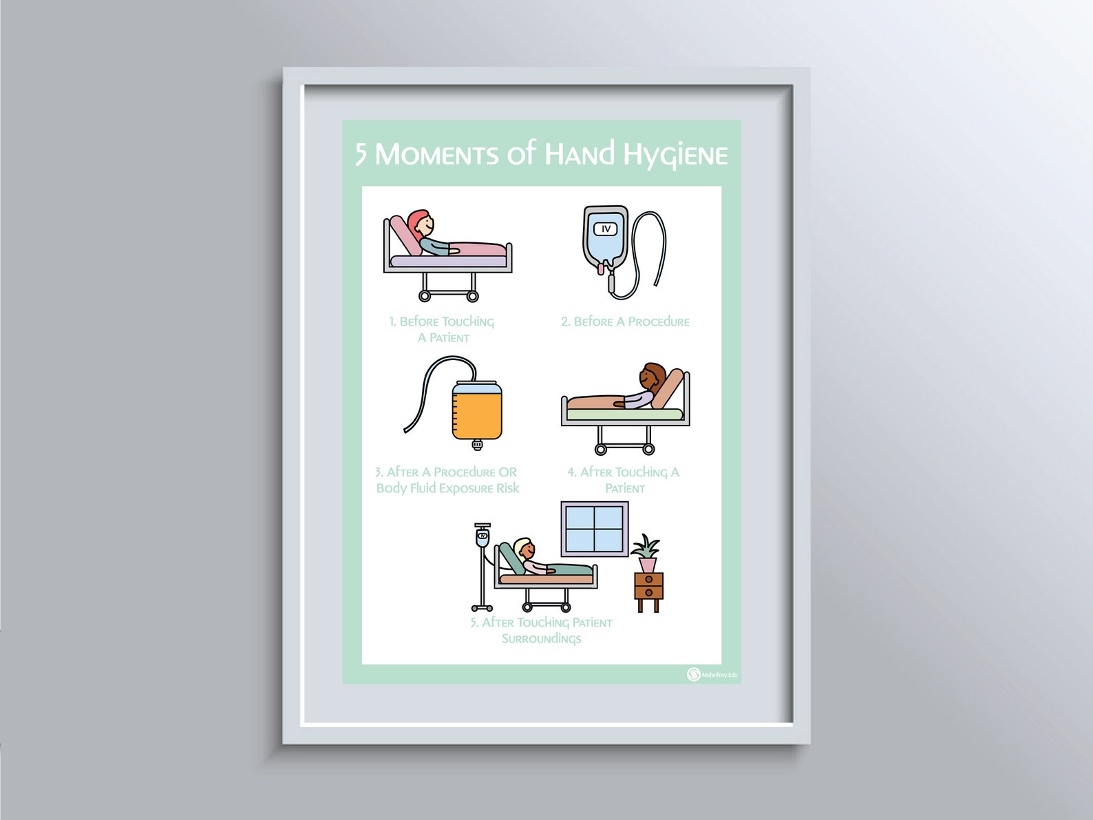 5 Moments of Hand Hygiene Educational Poster - Etsy