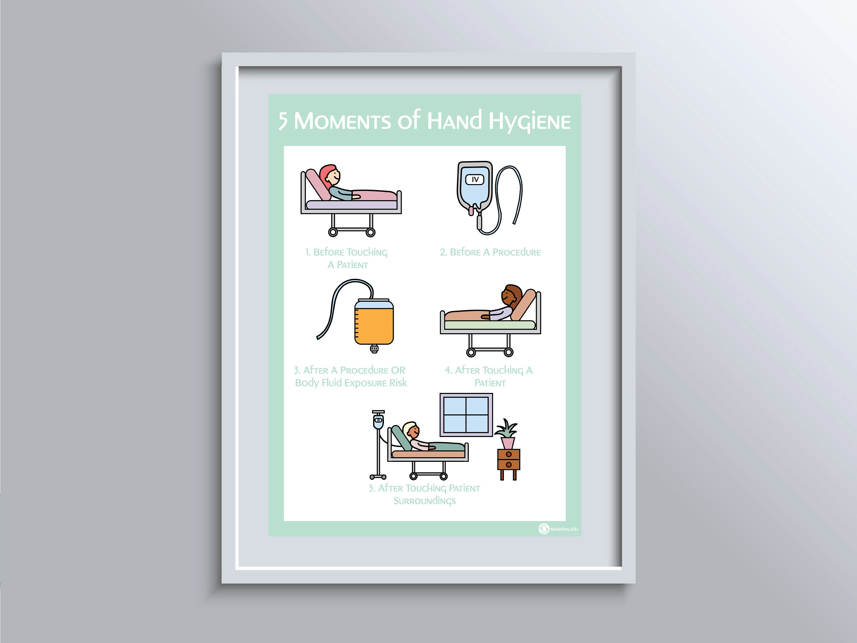 5 Moments of Hand Hygiene Educational Poster - Etsy