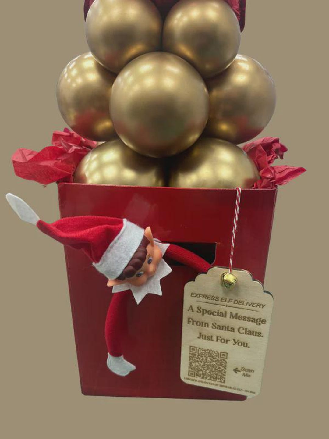 Interactive Elf Express Delivery Engraved Wooden Tags & Video Message ...
