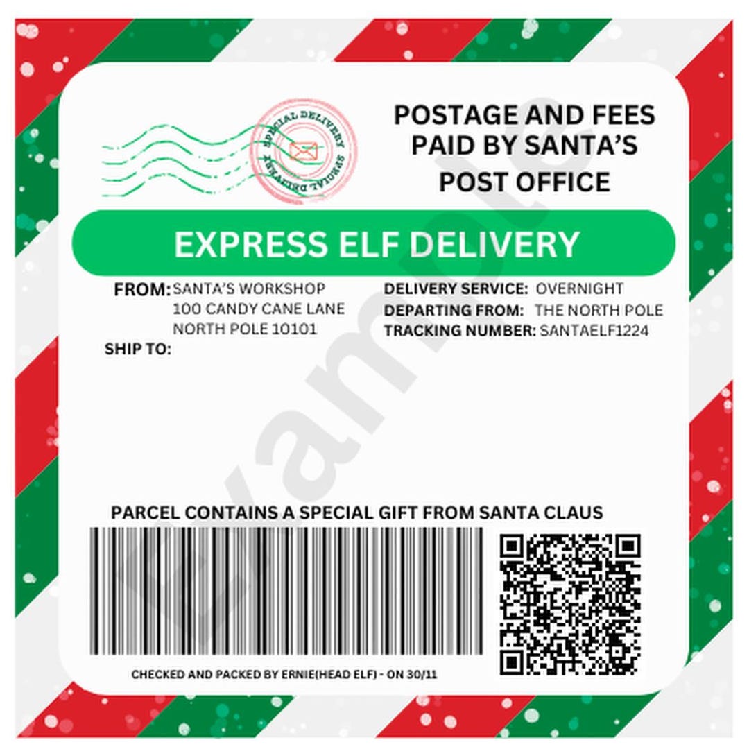Interactive Elf Express Delivery Stickers/labels Including Video ...