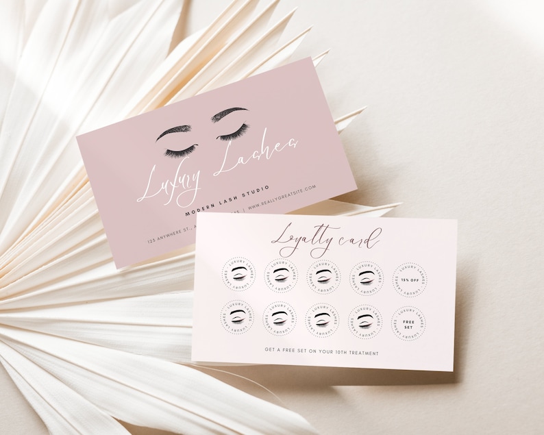 Loyalty Card Lashes Editable Lash Loyalty Card Template Lash - Etsy