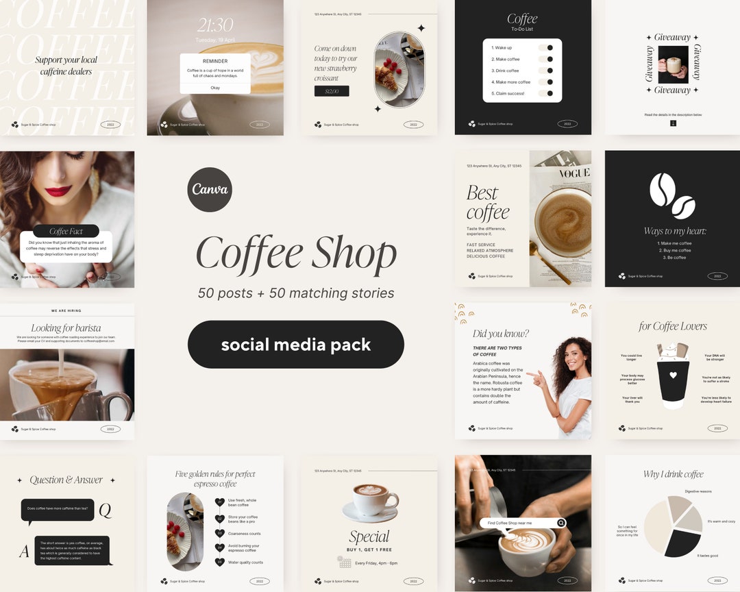Coffee Templates Cafe Instagram Template Coffee Social Media Bakery ...