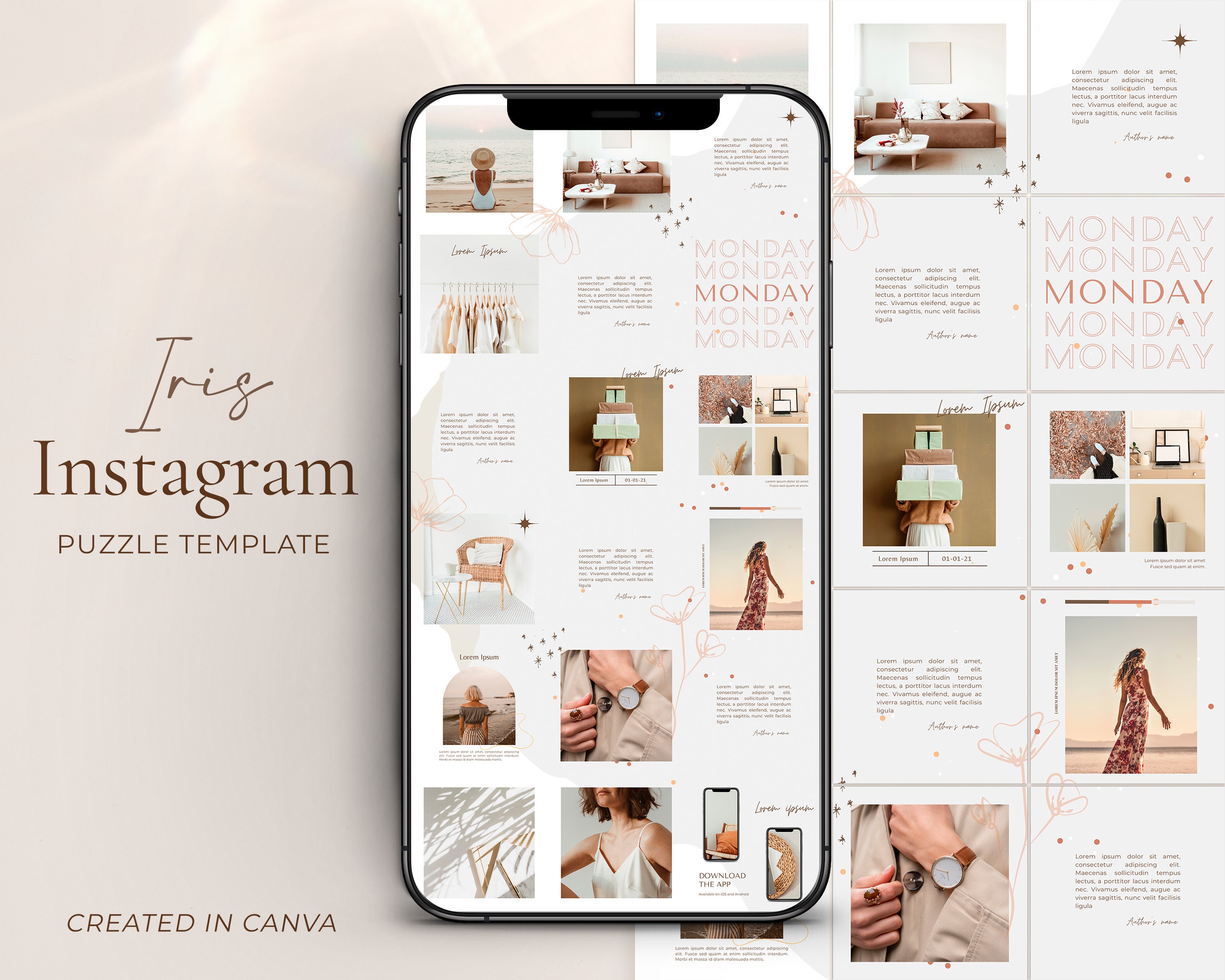 Instagram Puzzle Feed Template Minimal Instagram Post - Etsy UK