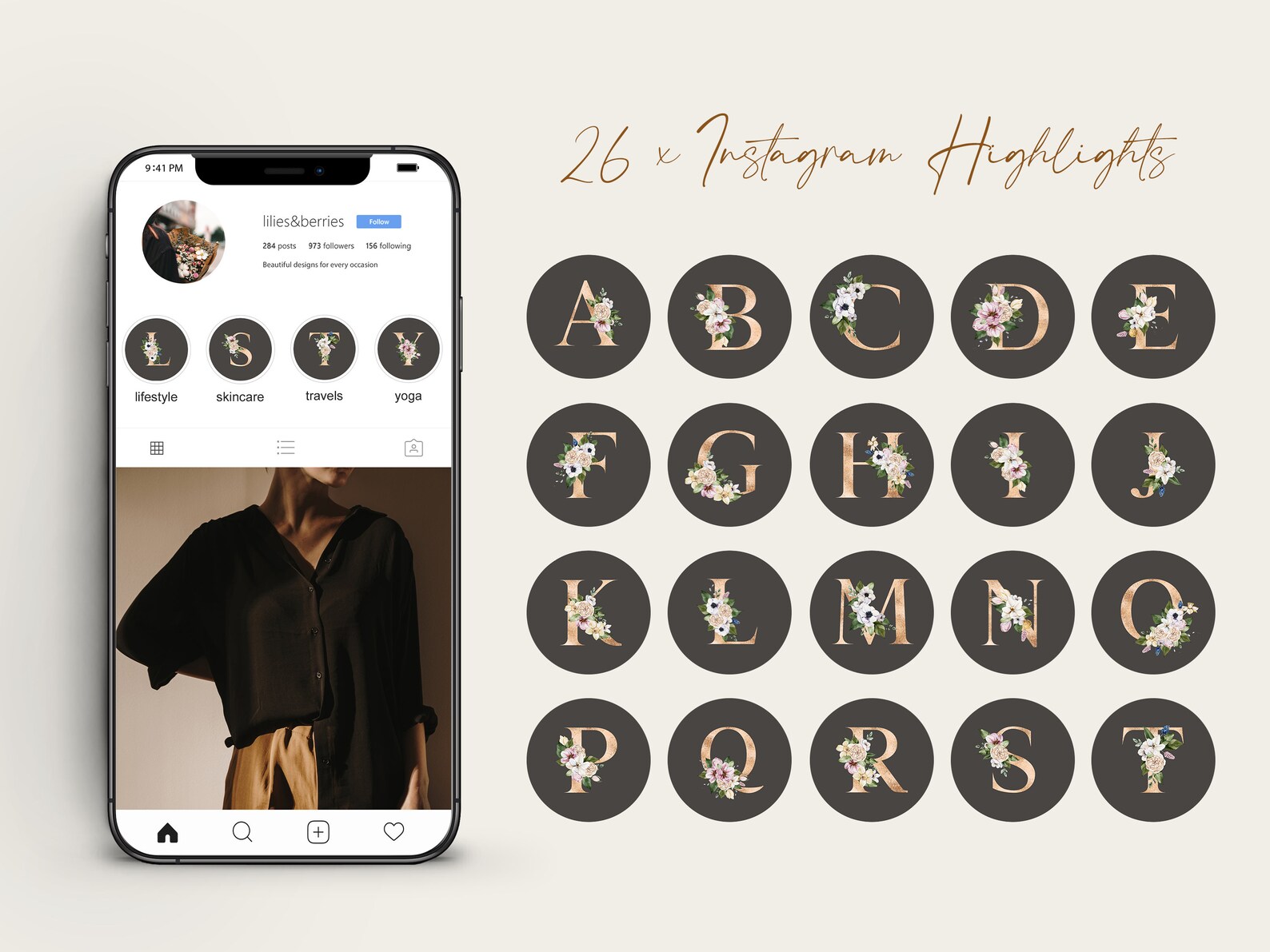 Alphabet Instagram Highlight Icons Black Ig Story Highlight - Etsy