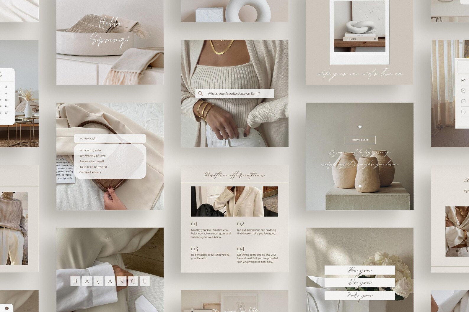 Beige Instagram Templates Social Media Templates Neutral - Etsy