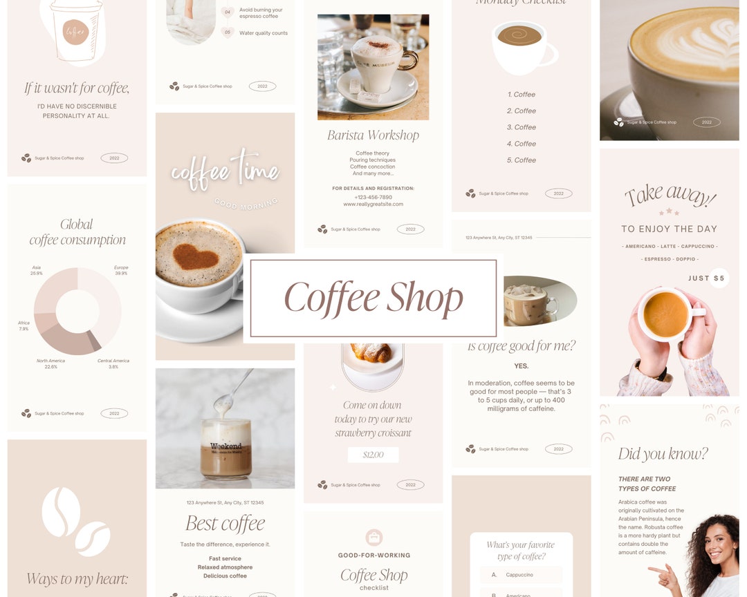 Coffee Templates Cafe Instagram Template Coffee Social Media Bakery ...