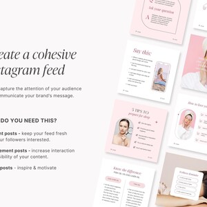 Pink Health and Wellness Templates Wellness Social Media Templates ...