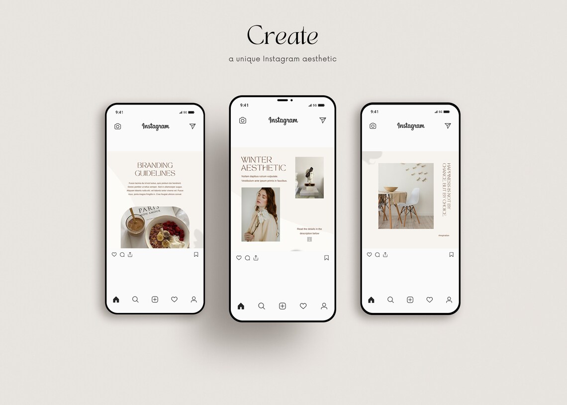 Boho Instagram Feed Instagram Puzzle Template Minimal Instagram Layout ...