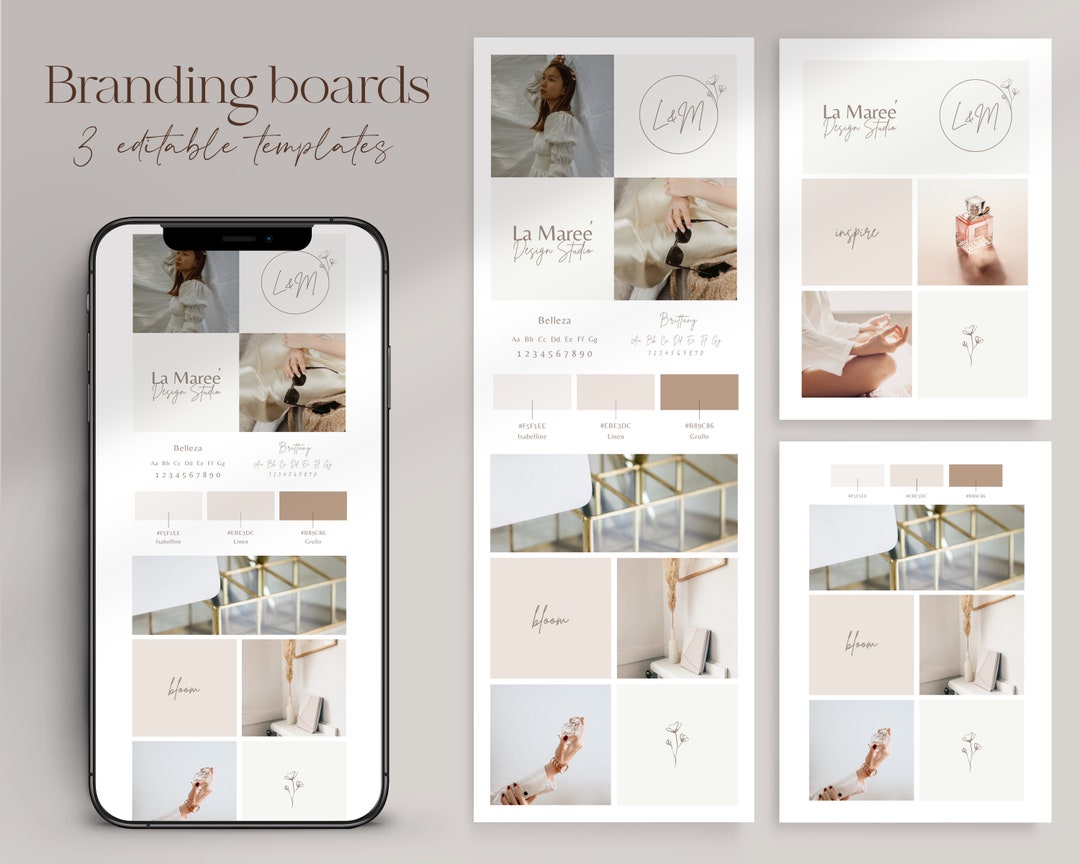 Canva Brand Board Template Editable Mood Board Template Editable ...