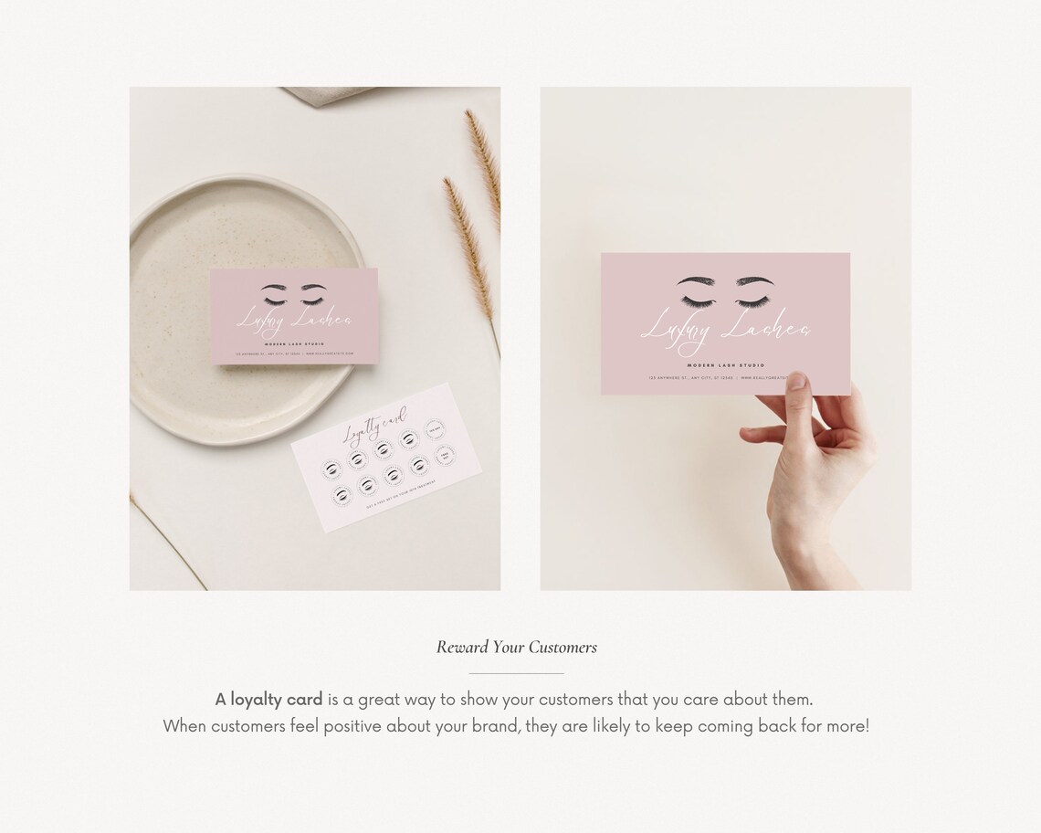 Loyalty Card Lashes Editable Lash Loyalty Card Template Lash Discount ...