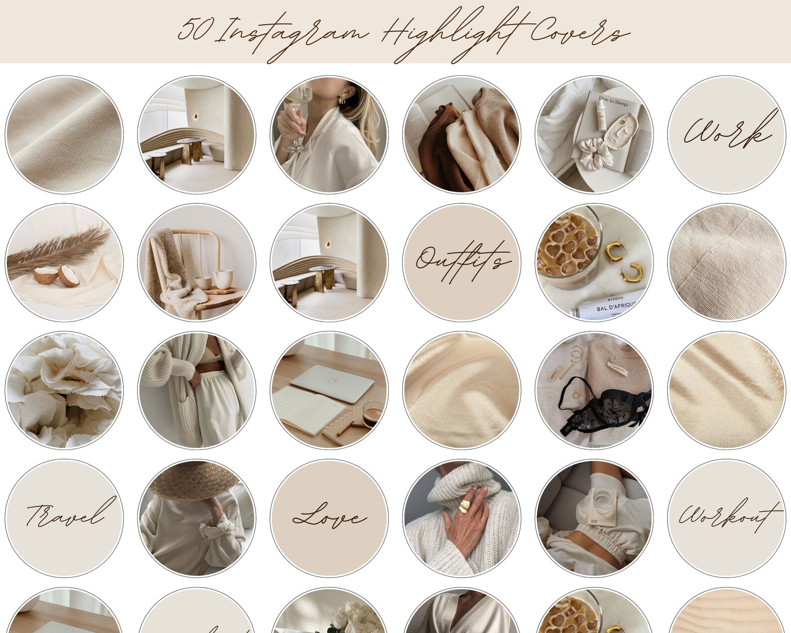 Neutral Instagram Story Highlight Covers Lifestyle Instagram - Etsy