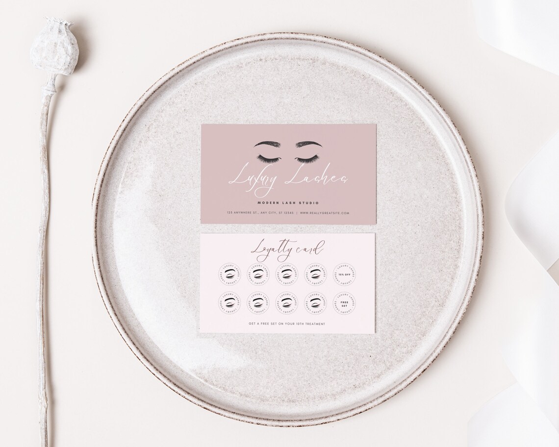 Loyalty Card Lashes Editable Lash Loyalty Card Template Lash - Etsy