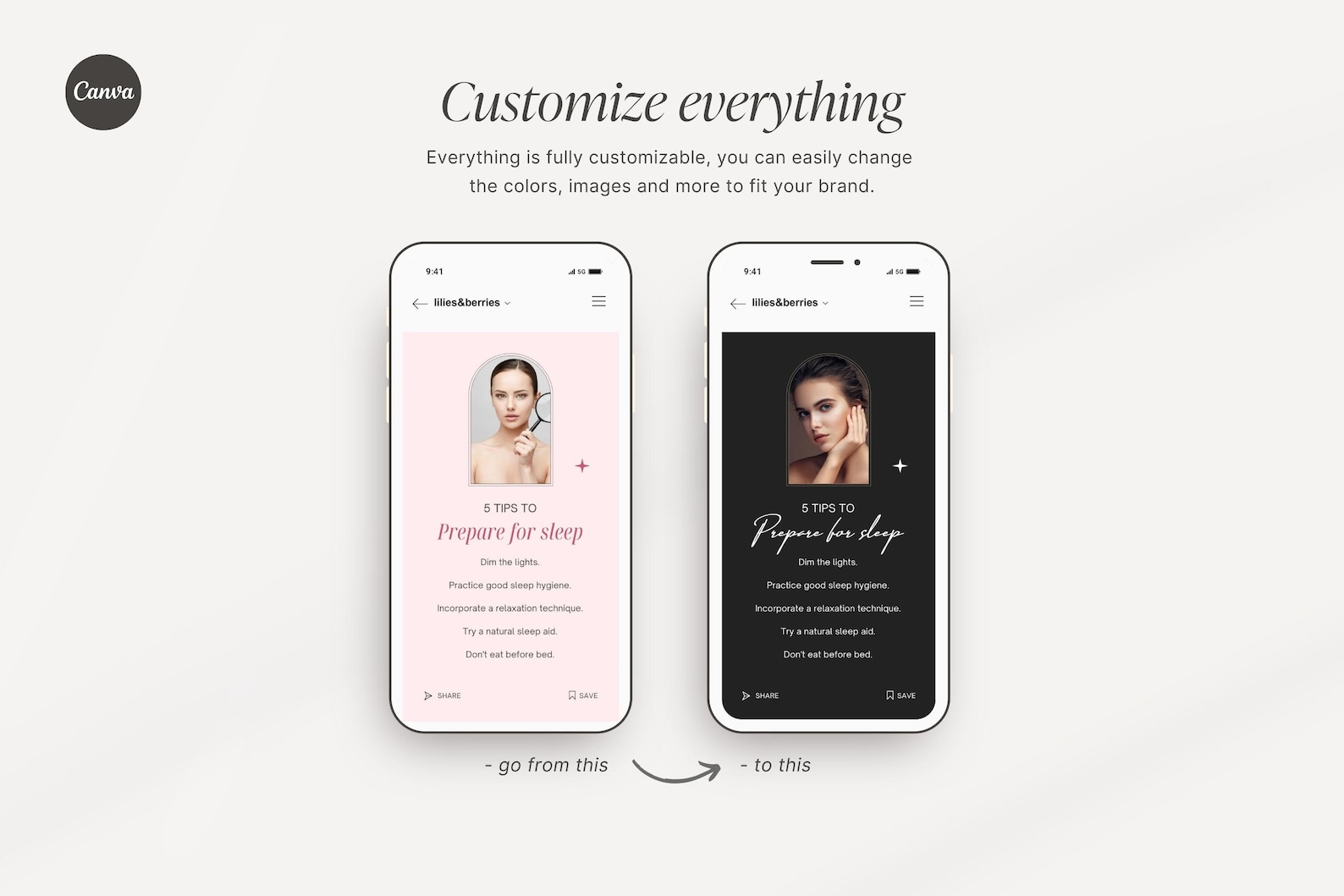 Pink Health and Wellness Templates Wellness Social Media - Etsy