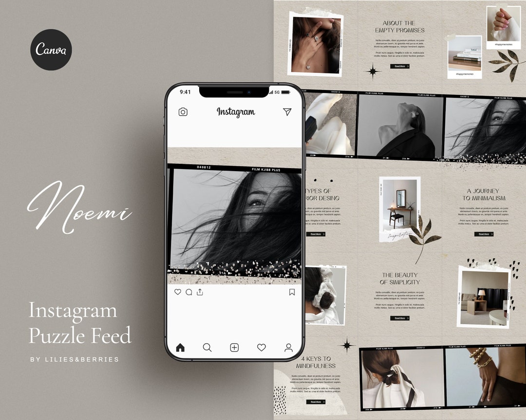 Dark Instagram Puzzle Feed Fashion Instagram Puzzle Template Instagram ...