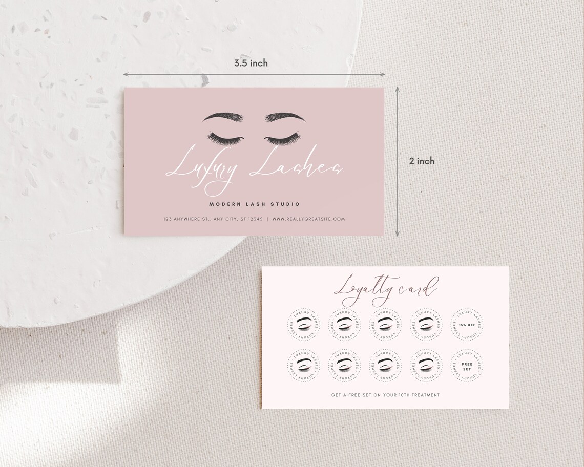 Loyalty Card Lashes Editable Lash Loyalty Card Template Lash - Etsy