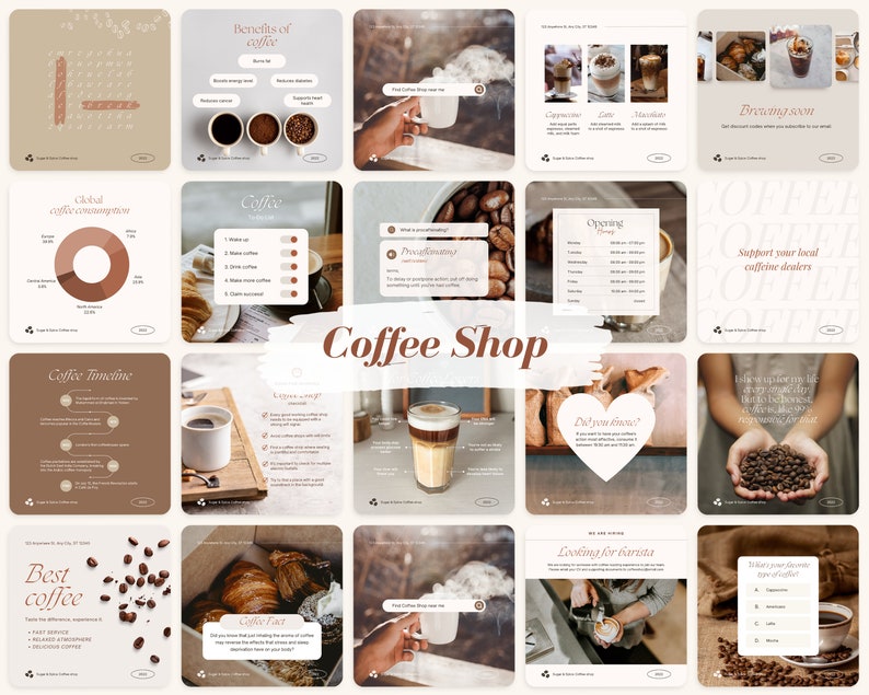 Coffee Shop Instagram Templates Coffee House Templates Coffee - Etsy