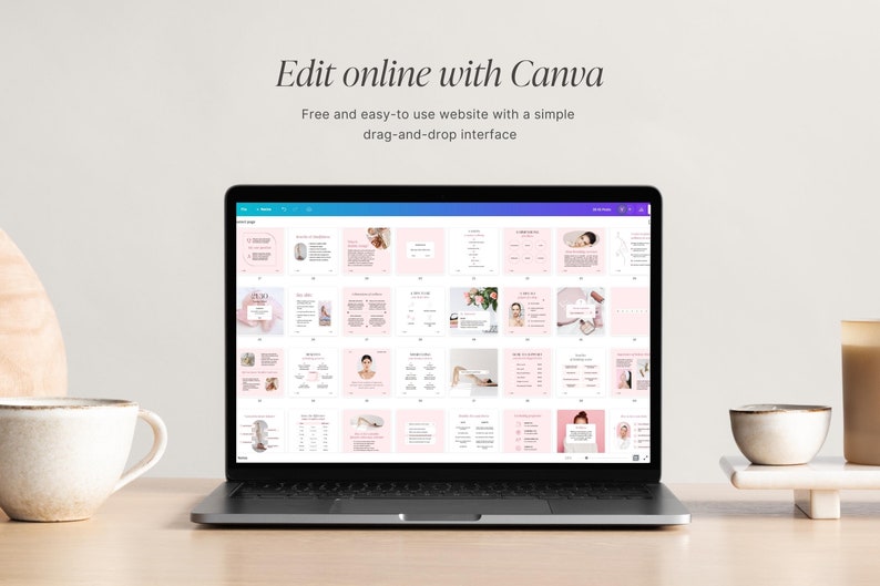 Pink Health and Wellness Templates Wellness Social Media Templates ...