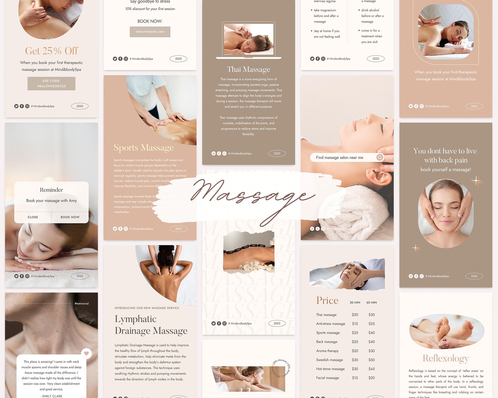 100 Massage Therapist Instagram Template Massage Instagram Etsy