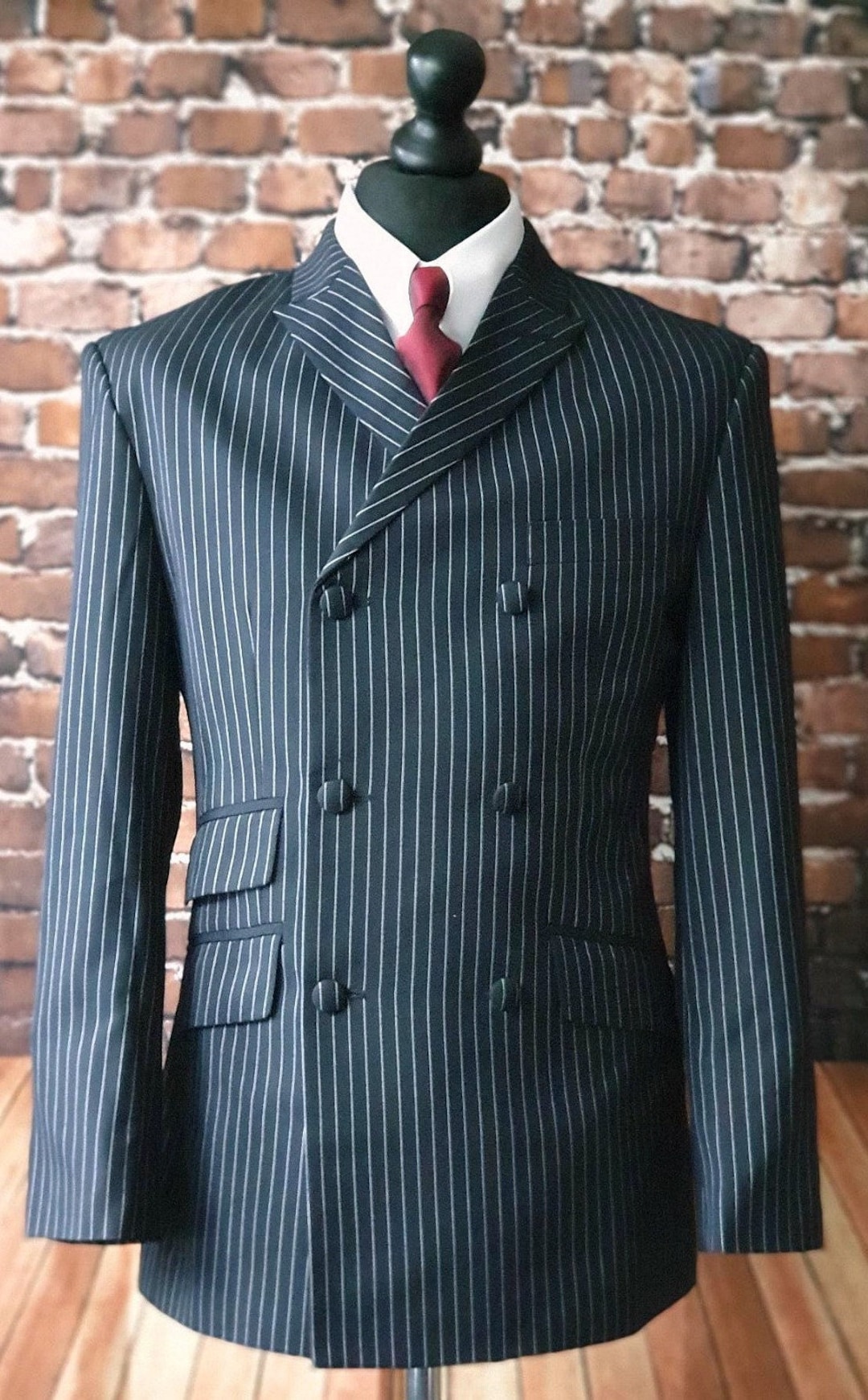 Mod Black & White Double Breasted 6 Button Suit 2-1 Pocket - Etsy