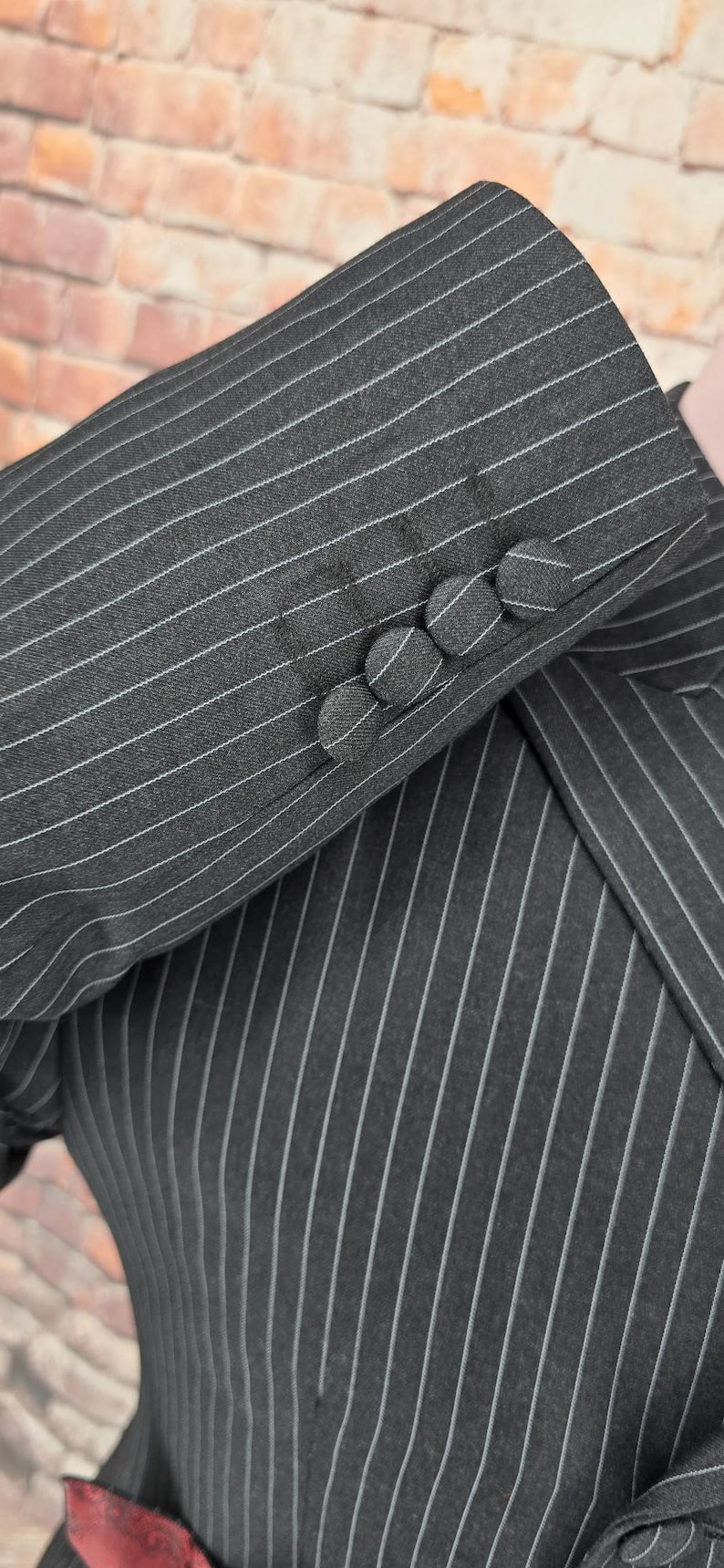 Mod Suit the Victor is a Beauty Charcoal Pinstripe Fabric Handmade a ...