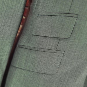 Mod Suit Skinhead 3 Button Tailored Fit Green & Black Fine 100% Wool ...