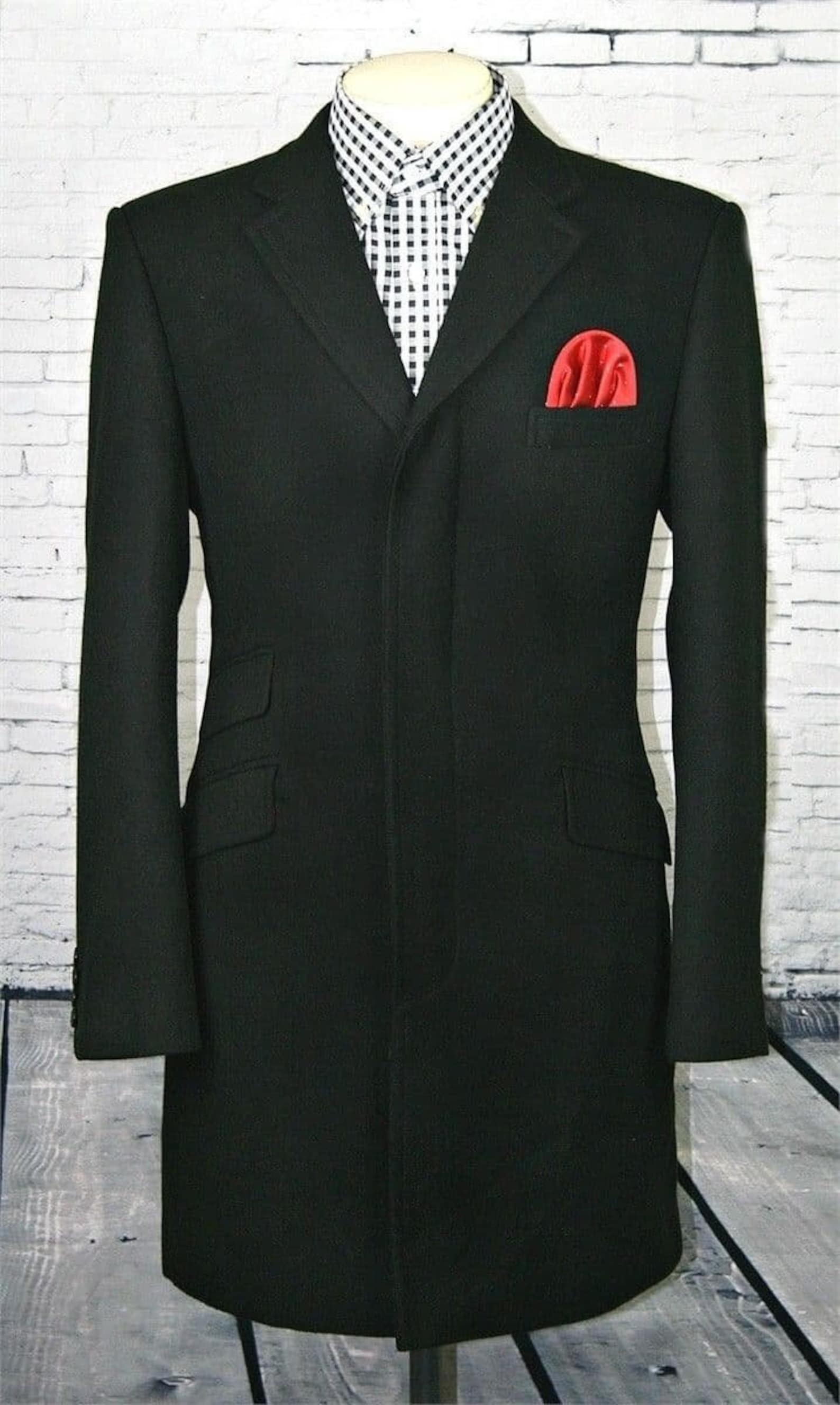 Black 3/4 Length Black Mod Overcoat Crombie Style Skinhead - Etsy