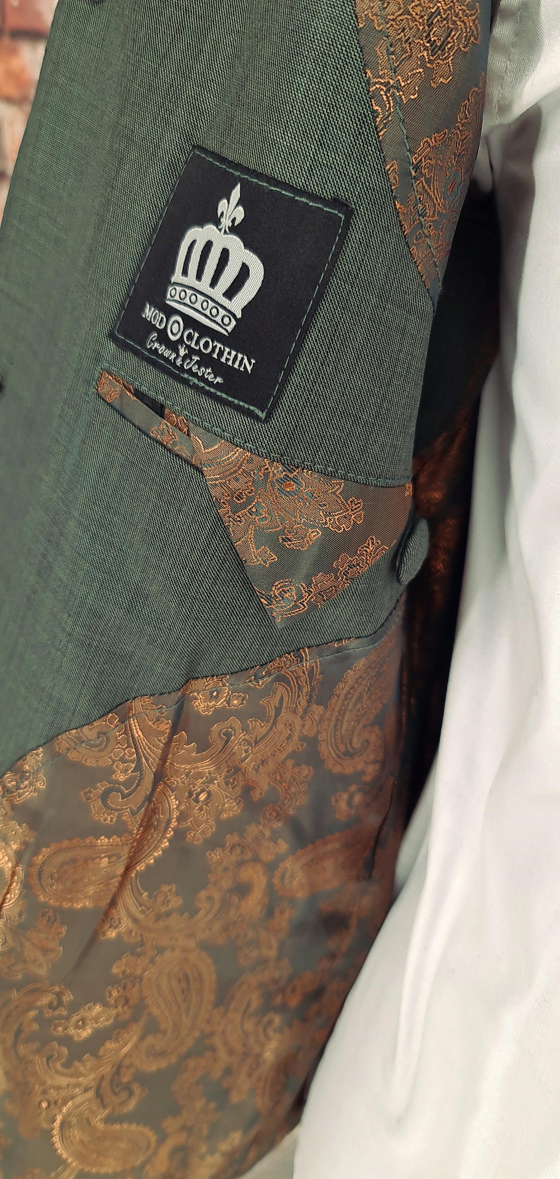 Mod Suit Skinhead 3 Button Tailored Fit Green & Black Fine 100% Wool ...