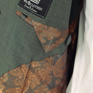 Mod Suit Skinhead 3 Button Tailored Fit Green & Black Fine 100% Wool ...