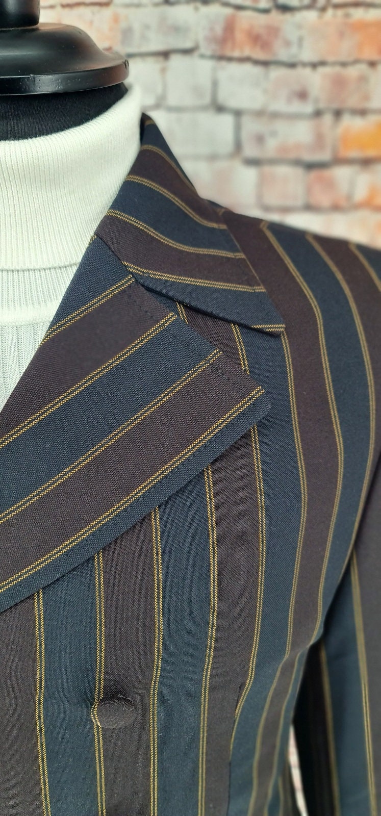 Navy & Burgundy Striped Boating Blazer Mod Jacket Striped Jacket Sport ...