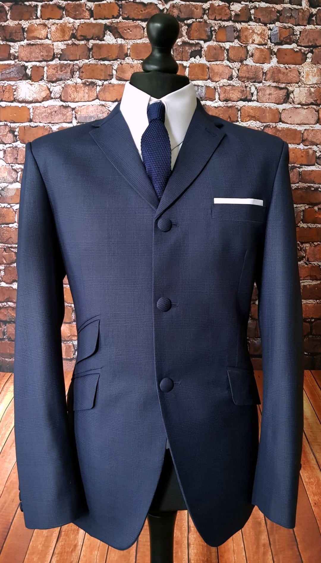 Mod Suit Navy Prince of Wales Check. Hand Cut From a Fine Quality 100% Wool Cloth - Etsy