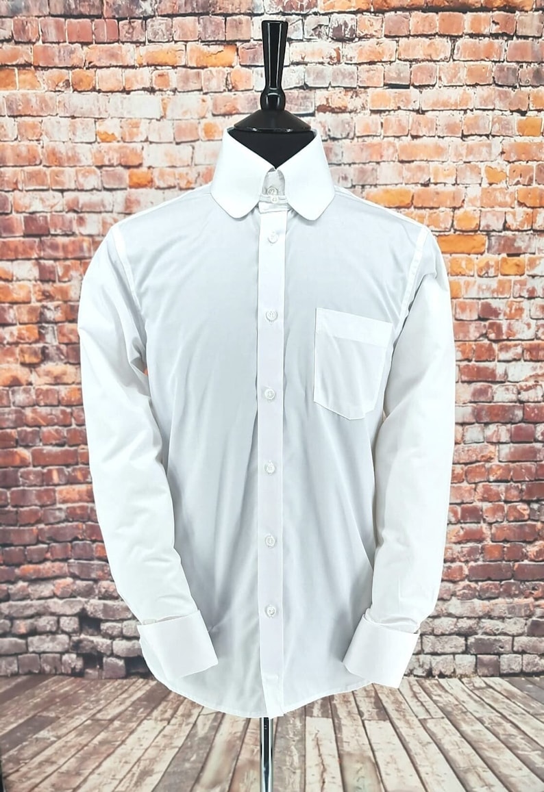 Mens Edwardian High Penny Collar and Tab Collar Brand White 1930s Shirt ...