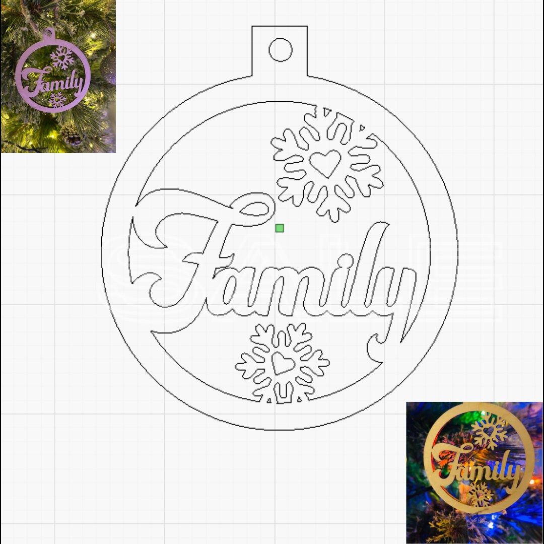 Family Christmas Ornament SVG for Laser Lightburn Ready Christmas ...