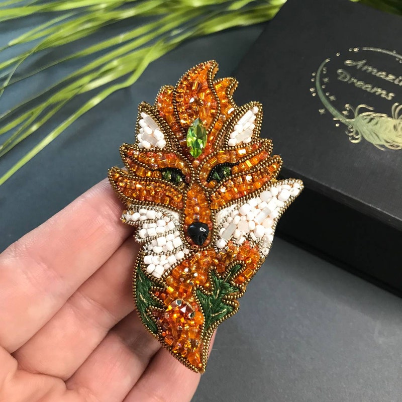 Fox Brooch - Etsy