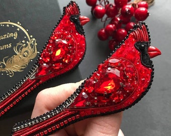 Red Cardinal Brooch - Etsy