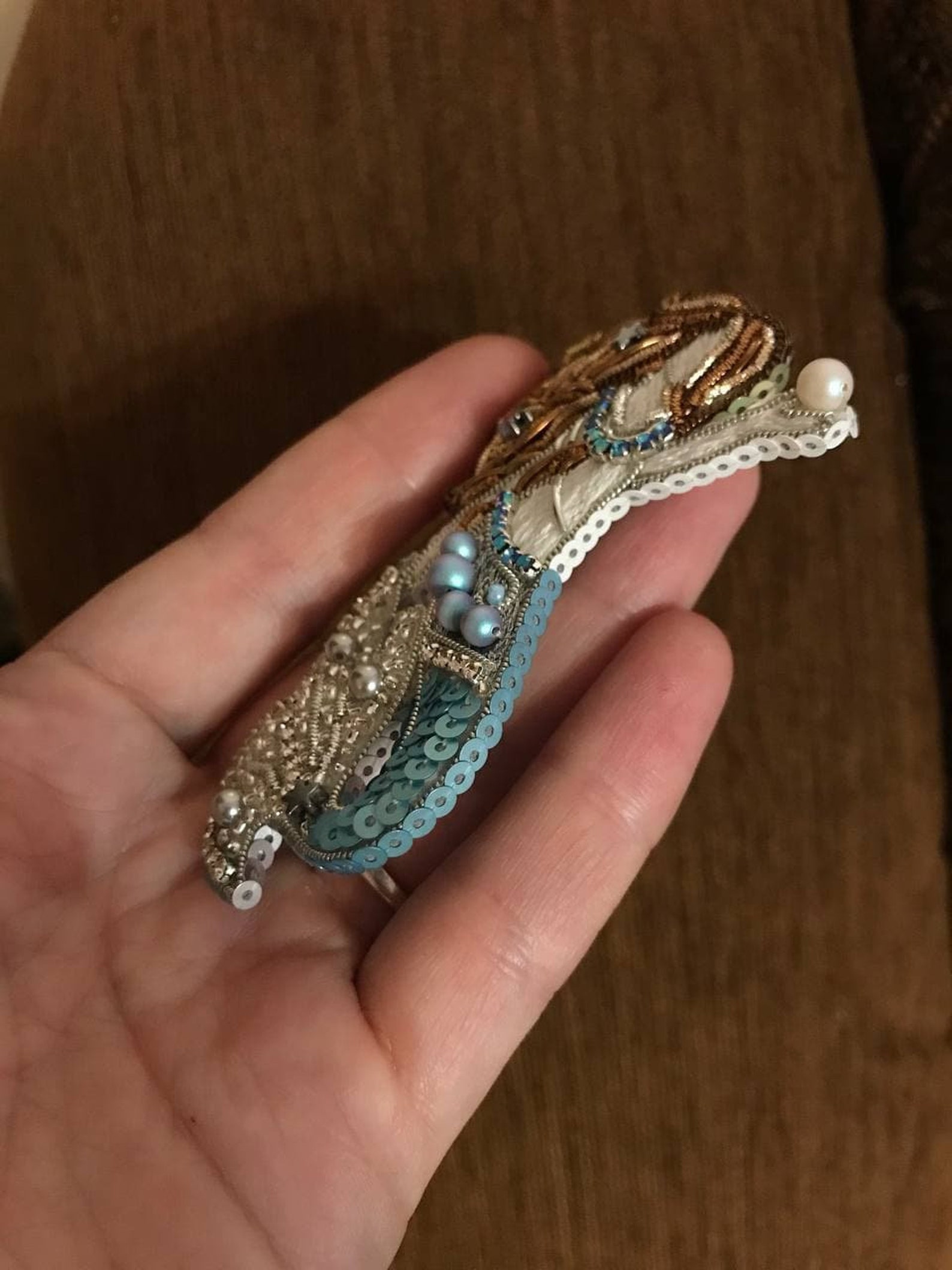 The Mermaid Brooch Pin Handmade Embroidery - Etsy