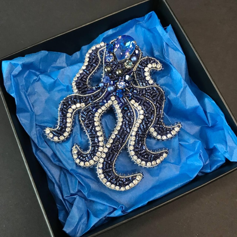 Octopus Brooch - Etsy