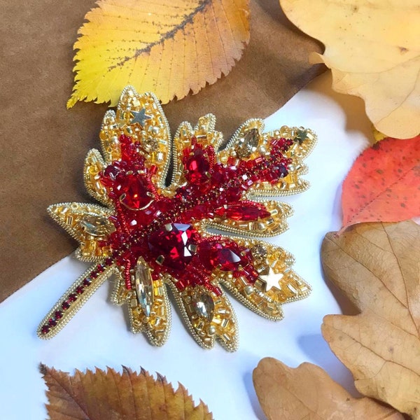 Autumn Leaf Brooch - Etsy