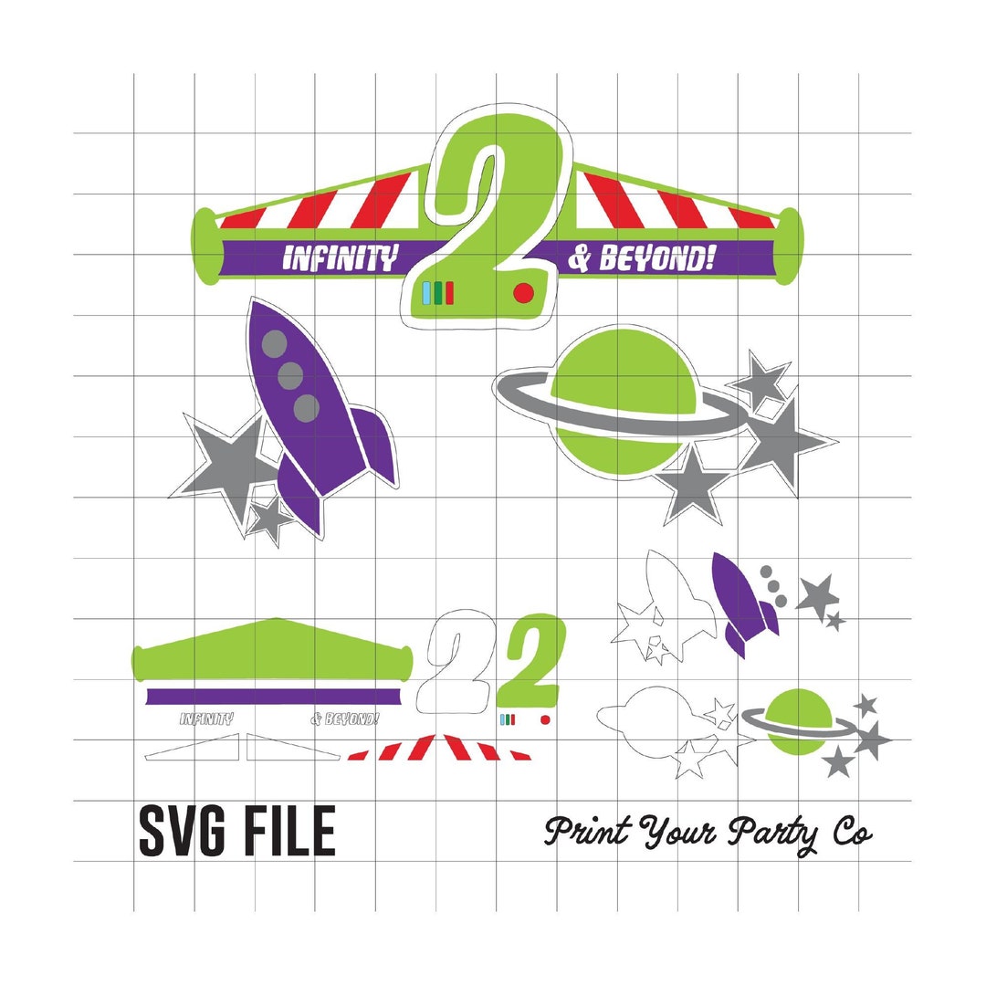 2 Infinity & Beyond Cake Topper SVG File - Etsy