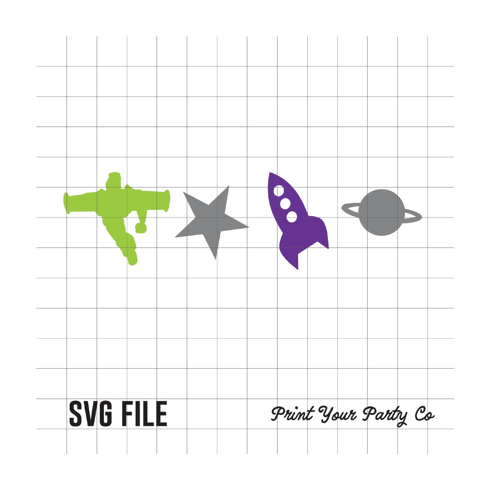 Space Cupcake Toppers SVG File - Etsy